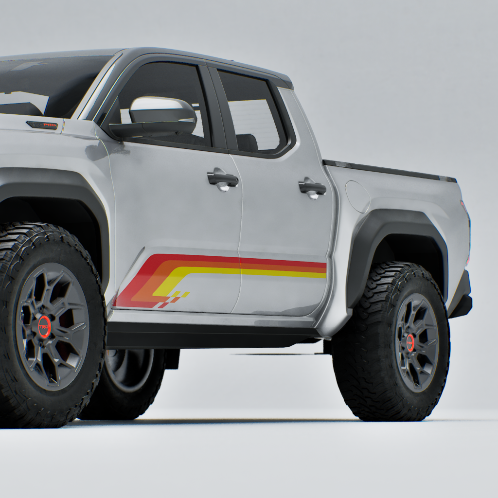 TOYOTA TACOMA TRDPRO DOOR HERITAGE STRIPES (FLAG) - Rumble Wraps